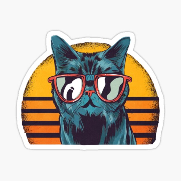 "Cat watching Sunset" Sticker for Sale by Digital-Zoo | Redbubble