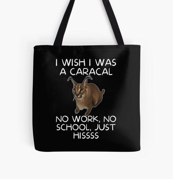 "Big Floppa Lover For Kids, Cute Big Caracal Cat Hiss Meme" Tote Bag ...