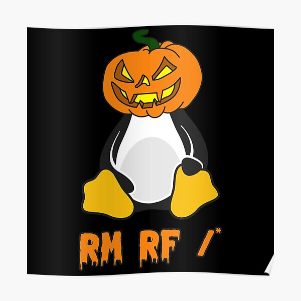 "Jack-o-lantern Tux RM RF /* | Linux Penguin Halloween" Poster for Sale ...