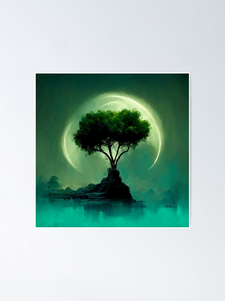 "Dooku Tree in the Moonlight, digital illustration" Poster for Sale by ...