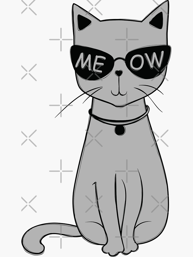 Copy Of Funny Cat With Funky Sunglasses Depicting Funny Cute Cat Wearing Glasses Cat Art For