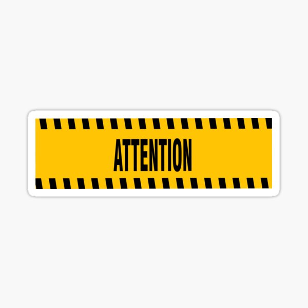 "Attention" Sticker for Sale by wa2022 | Redbubble