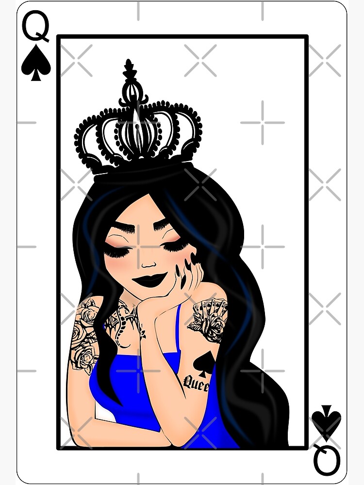 "Card Queen of Spades punk single color" Art Print for Sale by ...