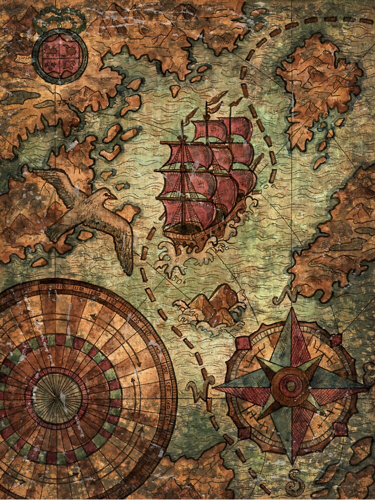 "Vintage old map. Compass" Sticker for Sale by AKAYOLO | Redbubble