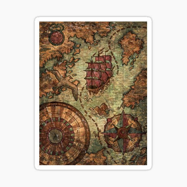 "Vintage old map. Compass" Sticker for Sale by AKAYOLO | Redbubble