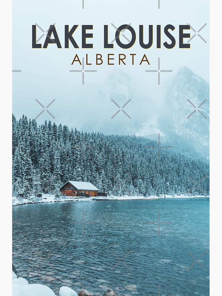 "Lake Louise Alberta Canada Travel Art Vintage" Sticker for Sale by ...