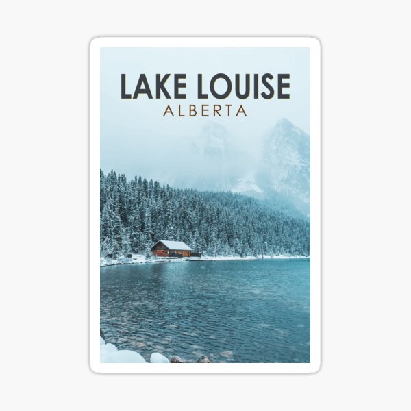 "Lake Louise Alberta Canada Travel Art Vintage" Sticker for Sale by ...
