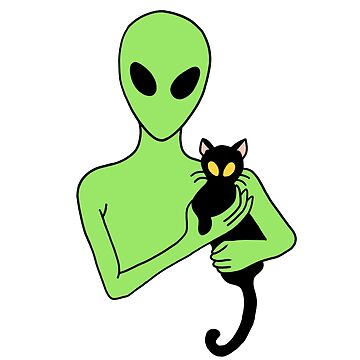 "Alien Holding Cat - Cute Alien - Alien Cat" Sticker for Sale by ...