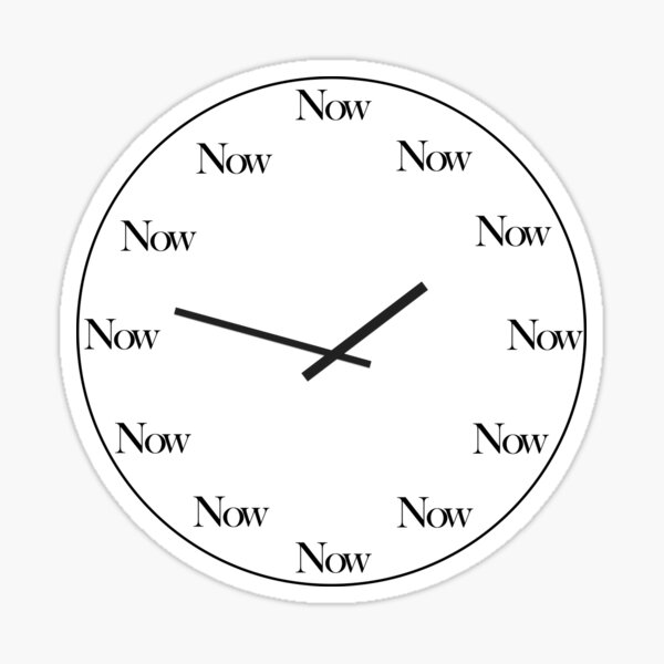 "now o'clock" Sticker for Sale by markodren | Redbubble