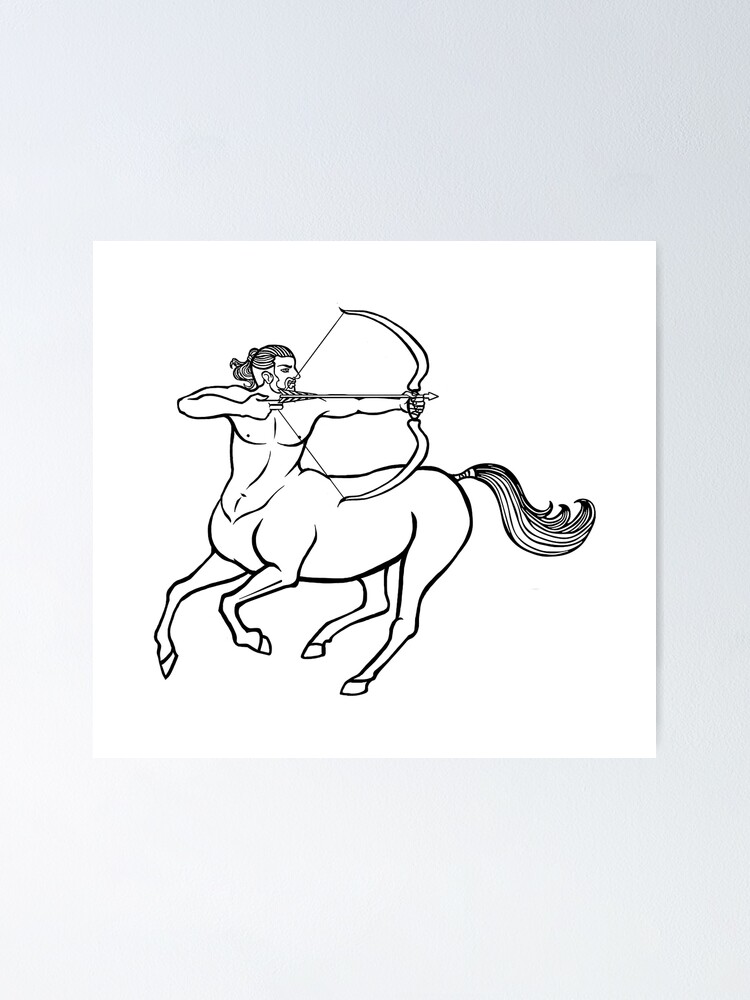 "Centaur line art" Poster for Sale by BeccaDoodles | Redbubble