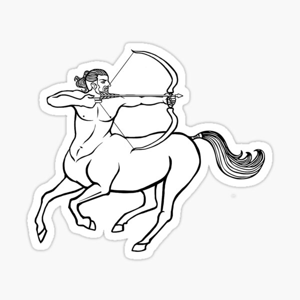 "Centaur line art" Sticker for Sale by BeccaDoodles | Redbubble