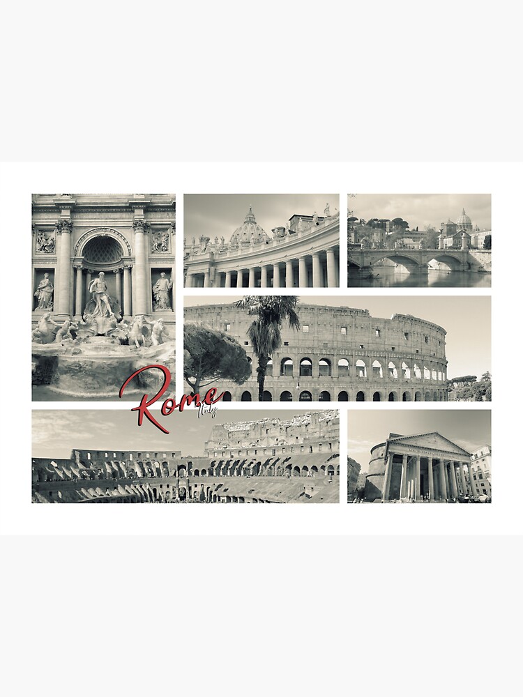 "Rome, Italy Black and White Collage." Sticker for Sale by TomaszHa ...