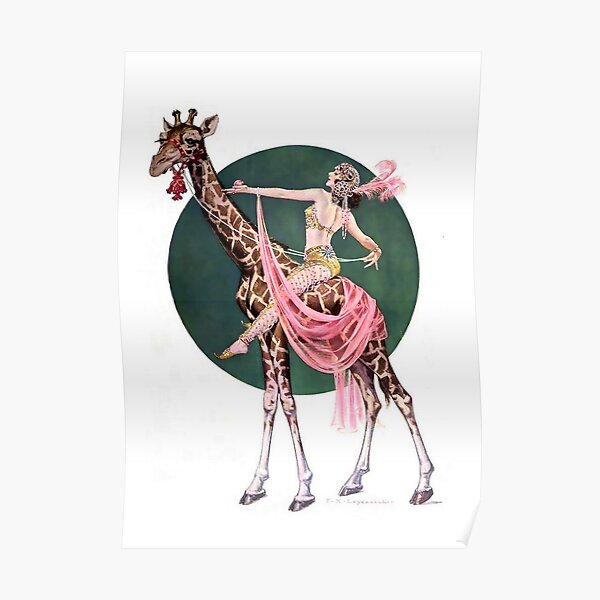 Circus Giraffe Rider” by FX Leyendecker" Poster for Sale by ...