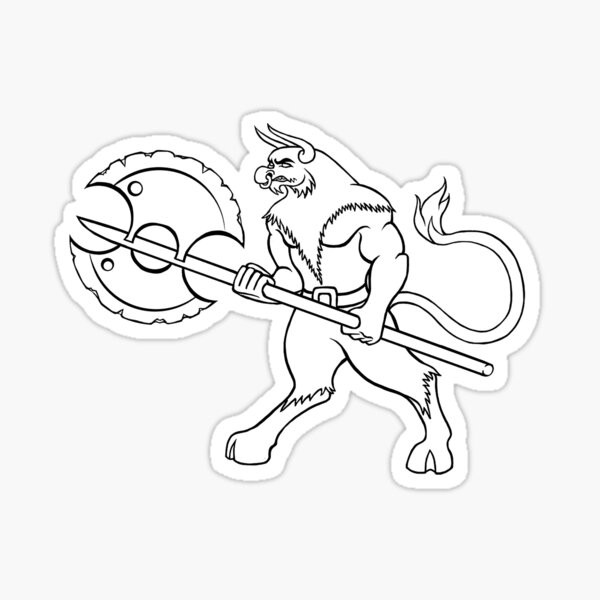 "Minotaur" Sticker for Sale by BeccaDoodles | Redbubble