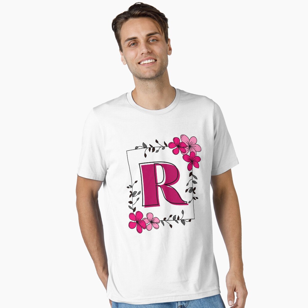 "Pink Monogram R with Pink Floral Frame" Sticker for Sale by ...