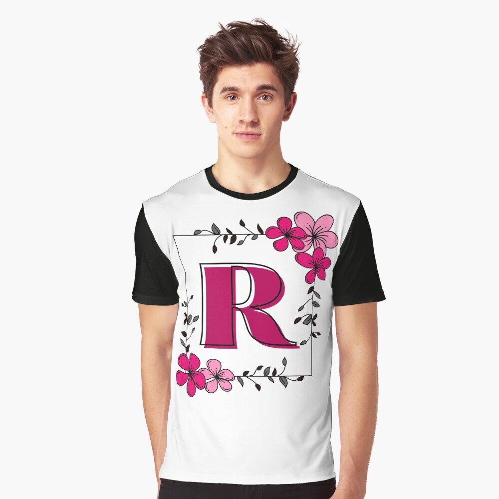 "Pink Monogram R with Pink Floral Frame" Sticker for Sale by ...