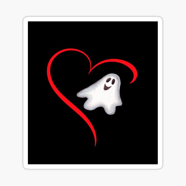 "Heart Ghost" Sticker for Sale by BuilderBen | Redbubble
