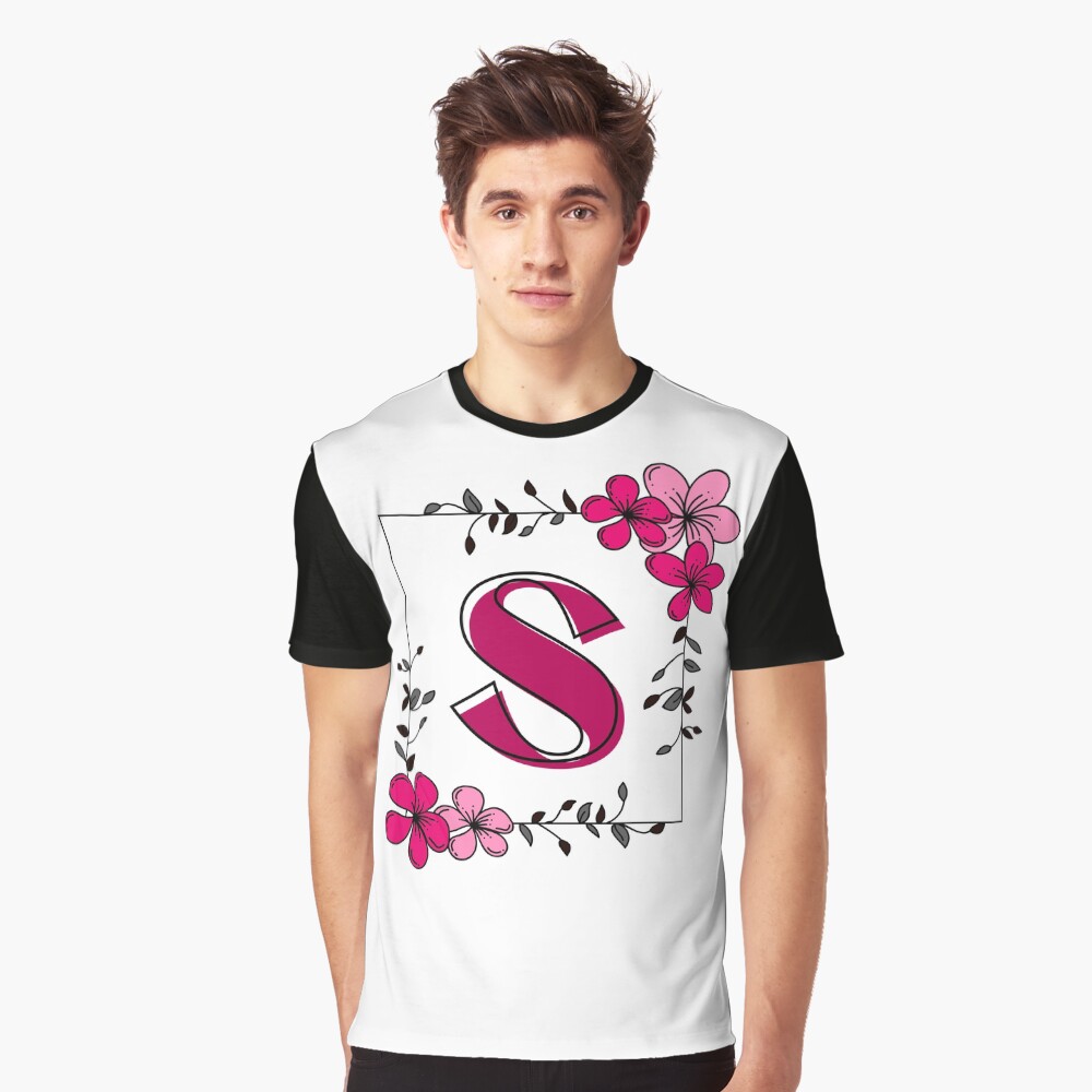 "Pink Monogram S with Pink Floral Frame" Sticker for Sale by ...