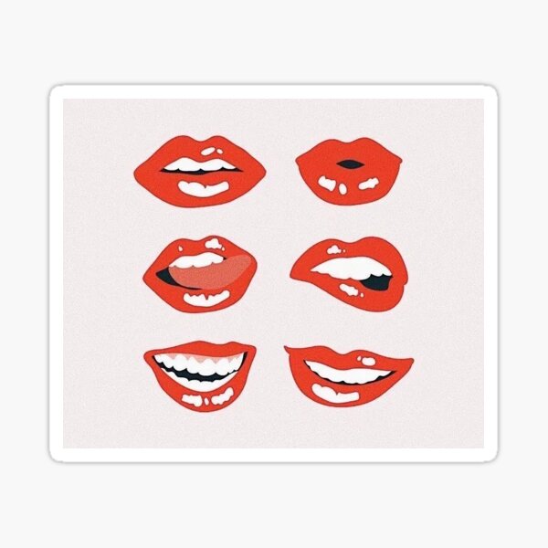 "Trendy lips mouth graphic" Sticker for Sale by macsgraphics | Redbubble