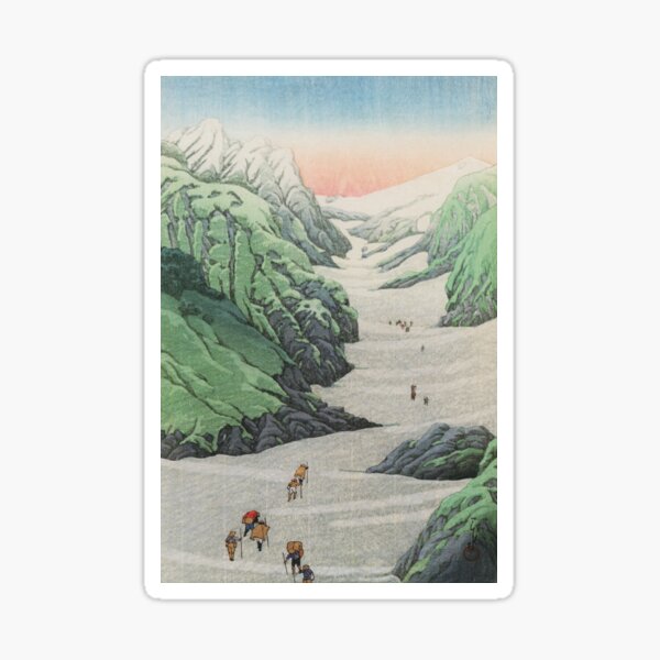 "Kawase Hasui Snow valley of Mount Hakuba" Sticker for Sale by TeeARTHY ...