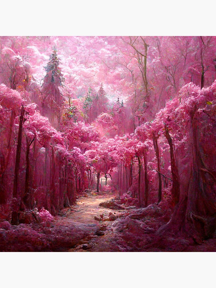 "Pink Forest" Sticker for Sale by Ethereal-Realms | Redbubble