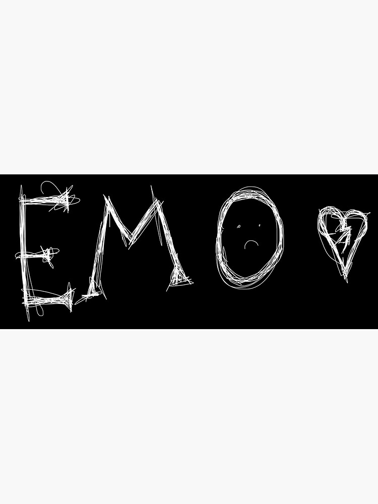 "Dark and Gritty Emo text with broken hearts, emotive hardcore" Sticker ...