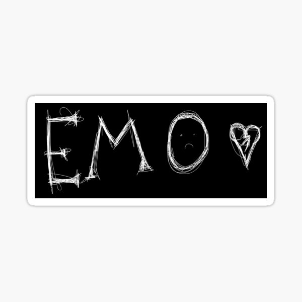 "Dark and Gritty Emo text with broken hearts, emotive hardcore" Sticker ...