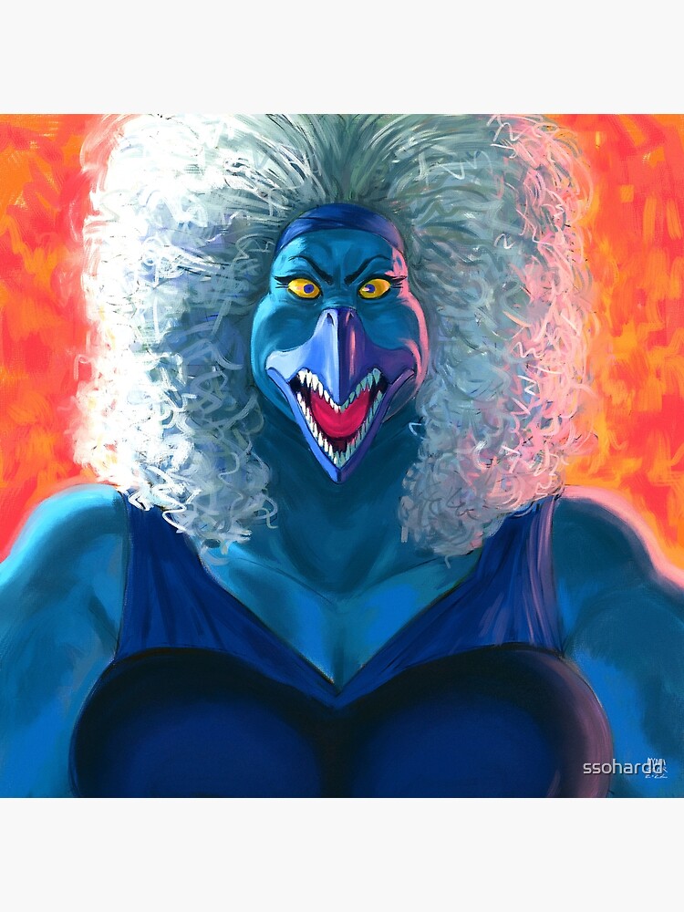 "screaming blue vulture demoness wrestler" Poster for Sale by ssohardd ...