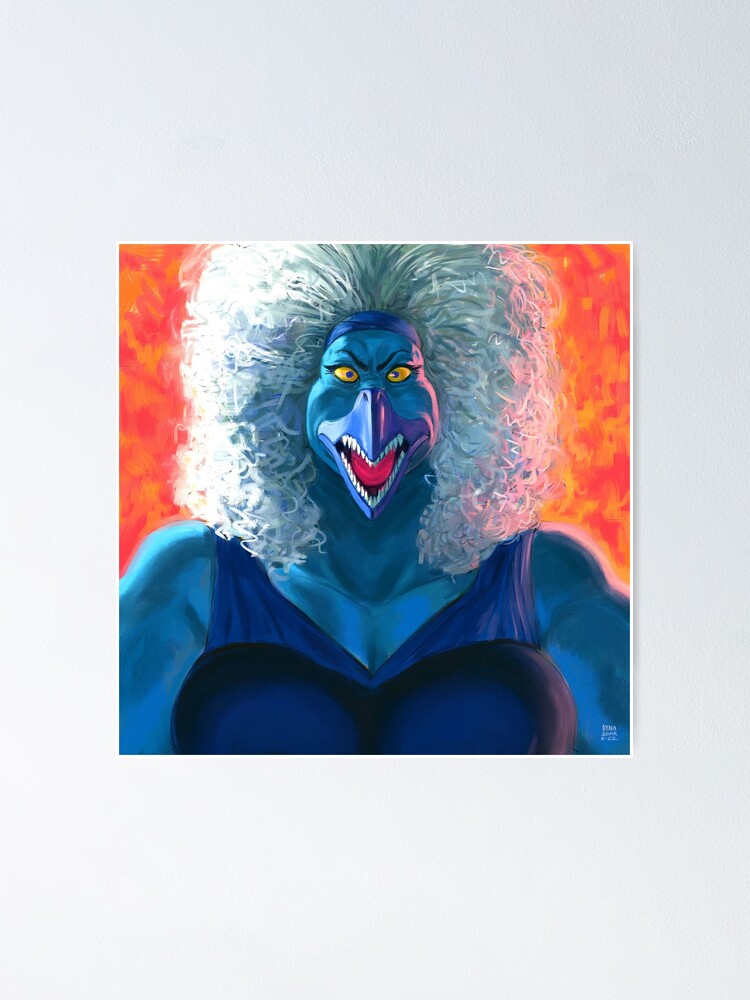 "screaming blue vulture demoness wrestler" Poster for Sale by ssohardd ...