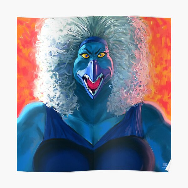 "screaming blue vulture demoness wrestler" Poster for Sale by ssohardd ...
