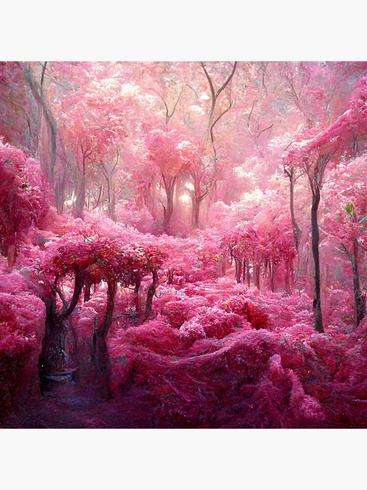 "Pink Forest" Sticker for Sale by Ethereal-Realms | Redbubble