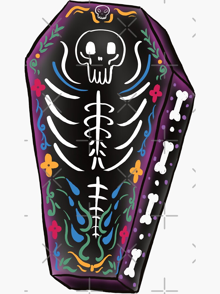 "Day of the Dead Coffin" Sticker for Sale by kurt-vinther | Redbubble