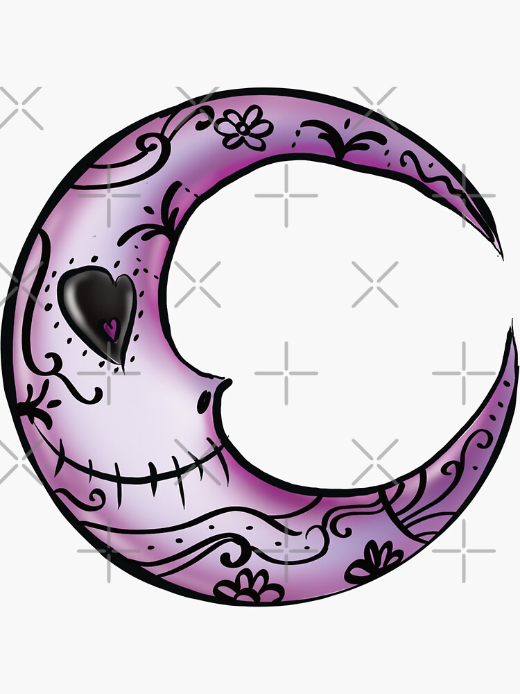 "Day of the Dead Goth Moon" Sticker for Sale by kurt-vinther | Redbubble