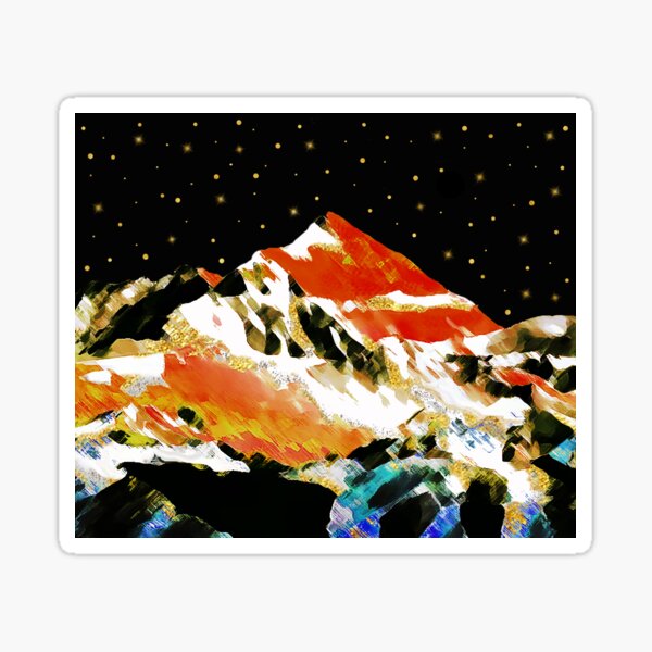 "Mount Everest under the stars." Sticker for Sale by GESWIN | Redbubble