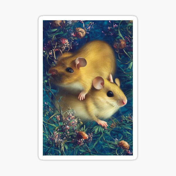 "mice in the grass" Sticker for Sale by Artobot | Redbubble