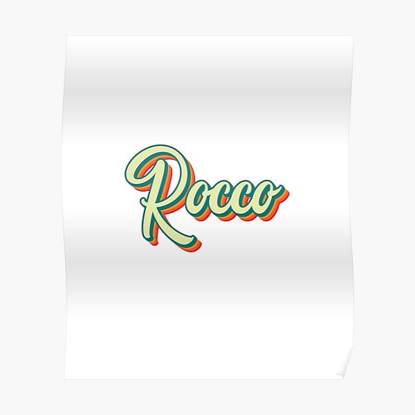"Rocco Name Label in retro color" Poster for Sale by MasterCoShop ...