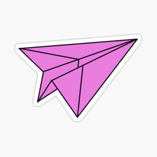 "Cute Aesthetic Pink Paper Airplane Design" Sticker for Sale by ...