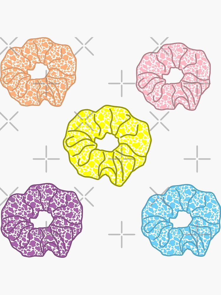 "Cow Print Scrunchie " Sticker for Sale by DesignsByAnane | Redbubble
