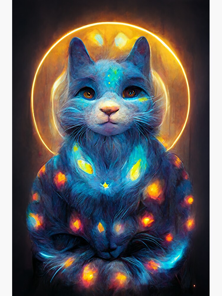 "A very god cat" Sticker for Sale by Neoptimiste | Redbubble
