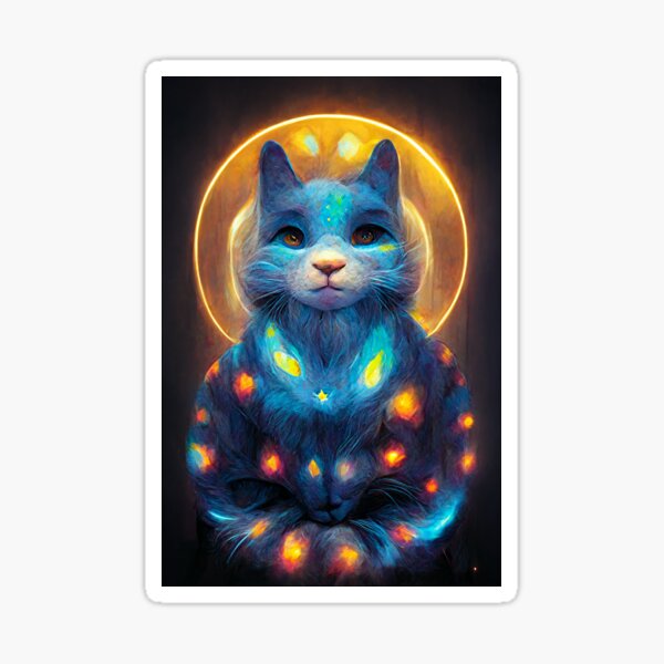 "A very god cat" Sticker for Sale by Neoptimiste | Redbubble