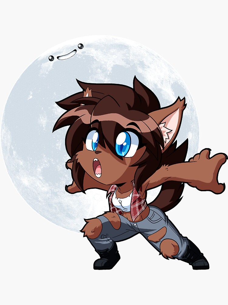 "chibi werewolf with moon" Sticker for Sale by RCaseStuff | Redbubble