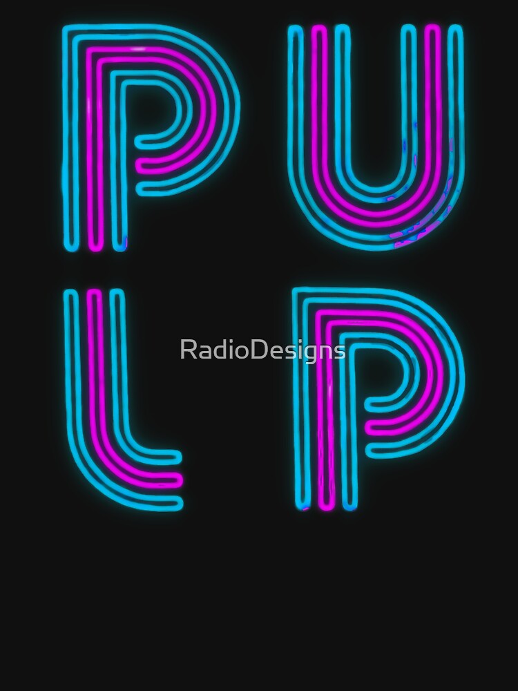 "Pulp - Neon Logo" Essential T-Shirt for Sale by RadioDesigns | Redbubble