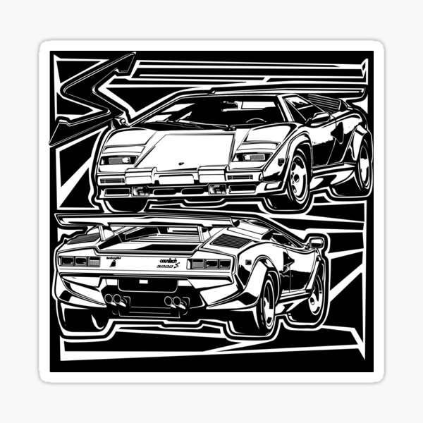 "Artwork Lamborghini Countach S5000 -classic- youngtimer" Sticker for ...