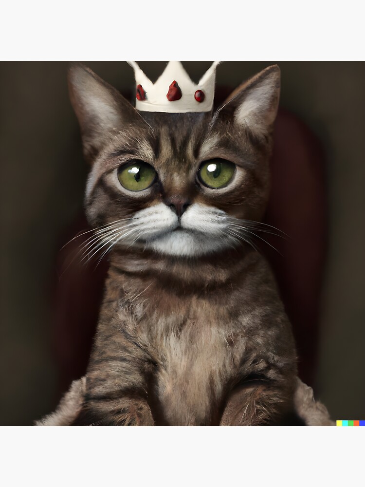 "cat queen wearing a crown" Sticker for Sale by Aiphilosophy | Redbubble