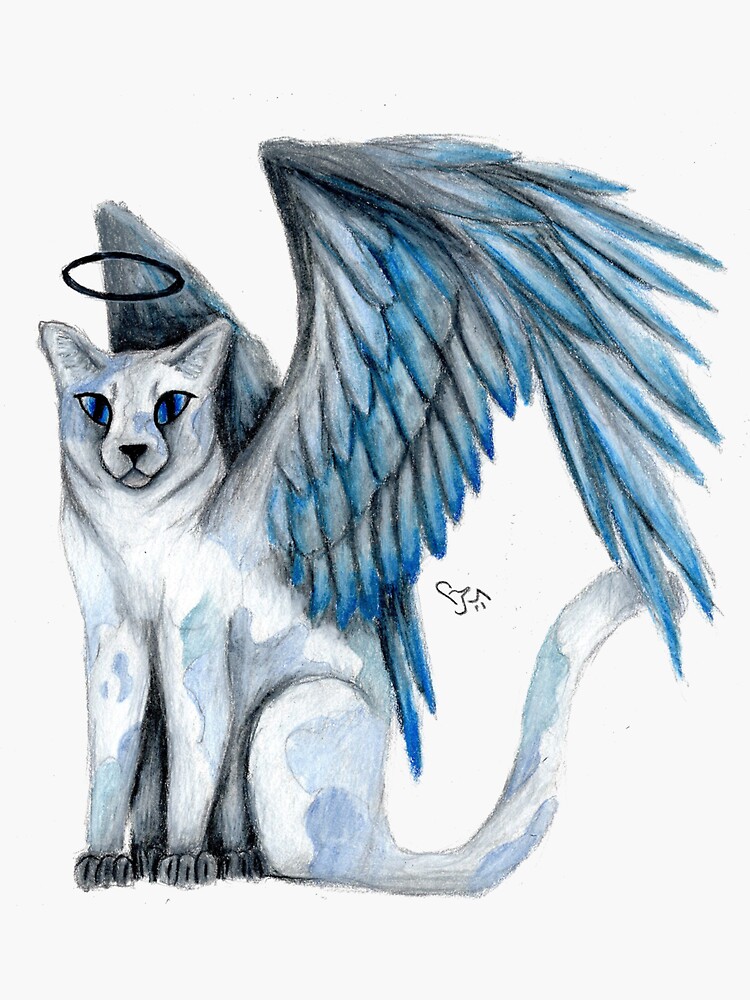 "Angel cat" Sticker for Sale by Griffinfire | Redbubble