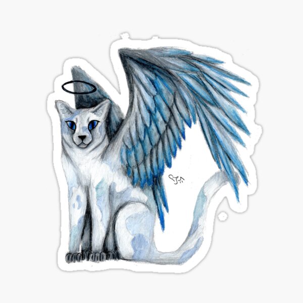 "Angel cat" Sticker for Sale by Griffinfire | Redbubble