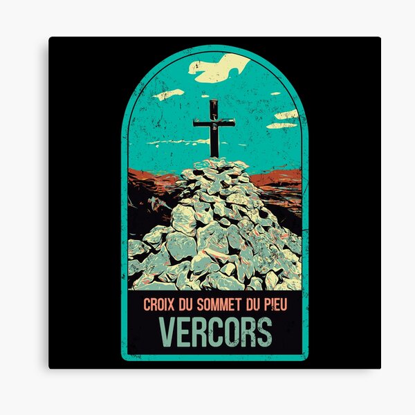 "Vercors Natural Regional Park Isère France, Croix du sommet du Pieu" Canvas Print for Sale by ...