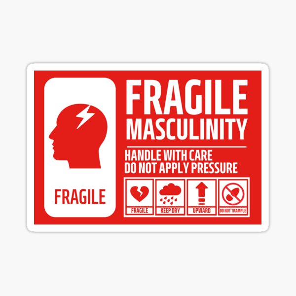 "Fragile Masculinity handle with care fragile tag " Sticker for Sale by ...