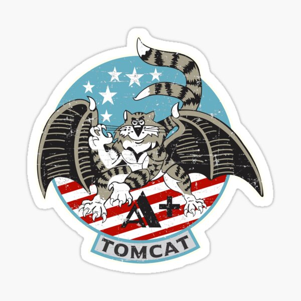 "F-14 Tomcat - A Plus Tomcat - Grunge Style" Sticker for Sale by ...