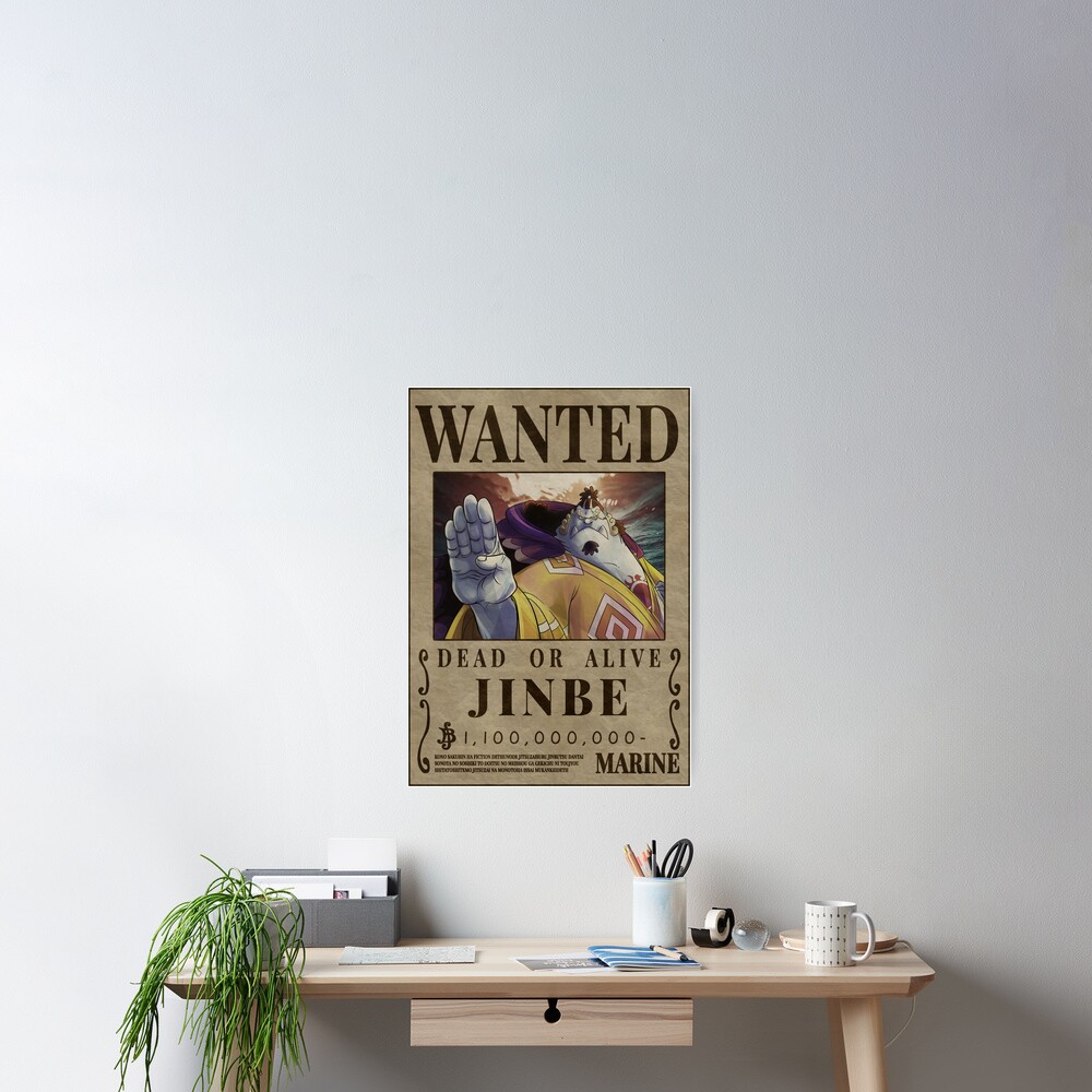 "Jinbe Wanted Poster One Piece Jimbei Bounty Poster" Poster for Sale by ...